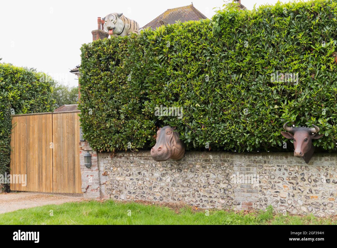 Model lifesize animals adorn the front of a residential house in Kenley ...