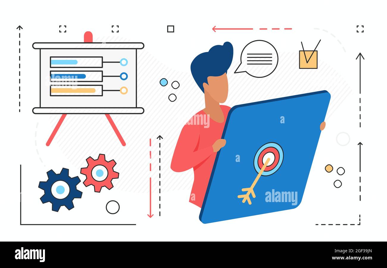 Business people working on business plan idea project vector ...