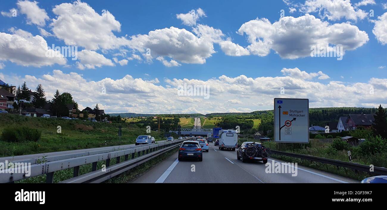Motorway sign vacation 2020 hi-res stock photography and images - Alamy