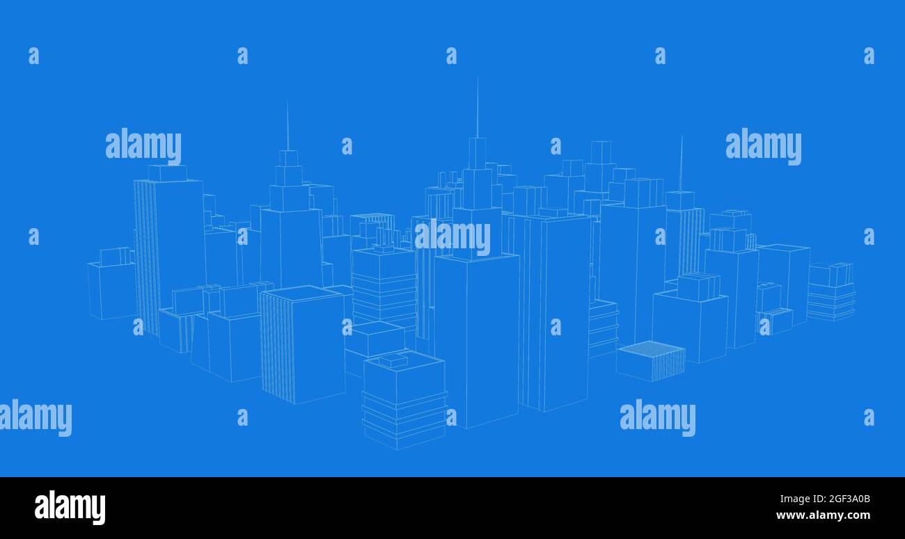 Virtual buildings in a city Stock Photo - Alamy