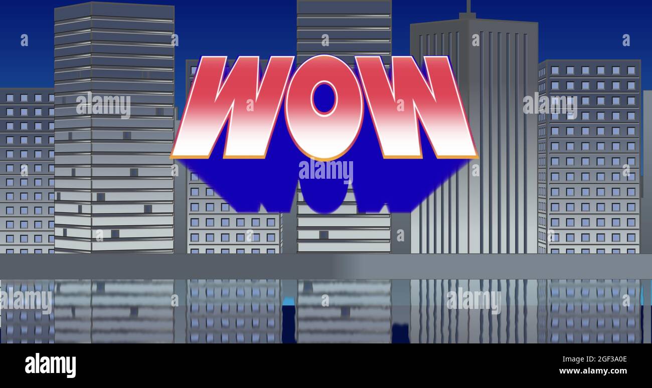 WOW sign and buildings Stock Photo - Alamy