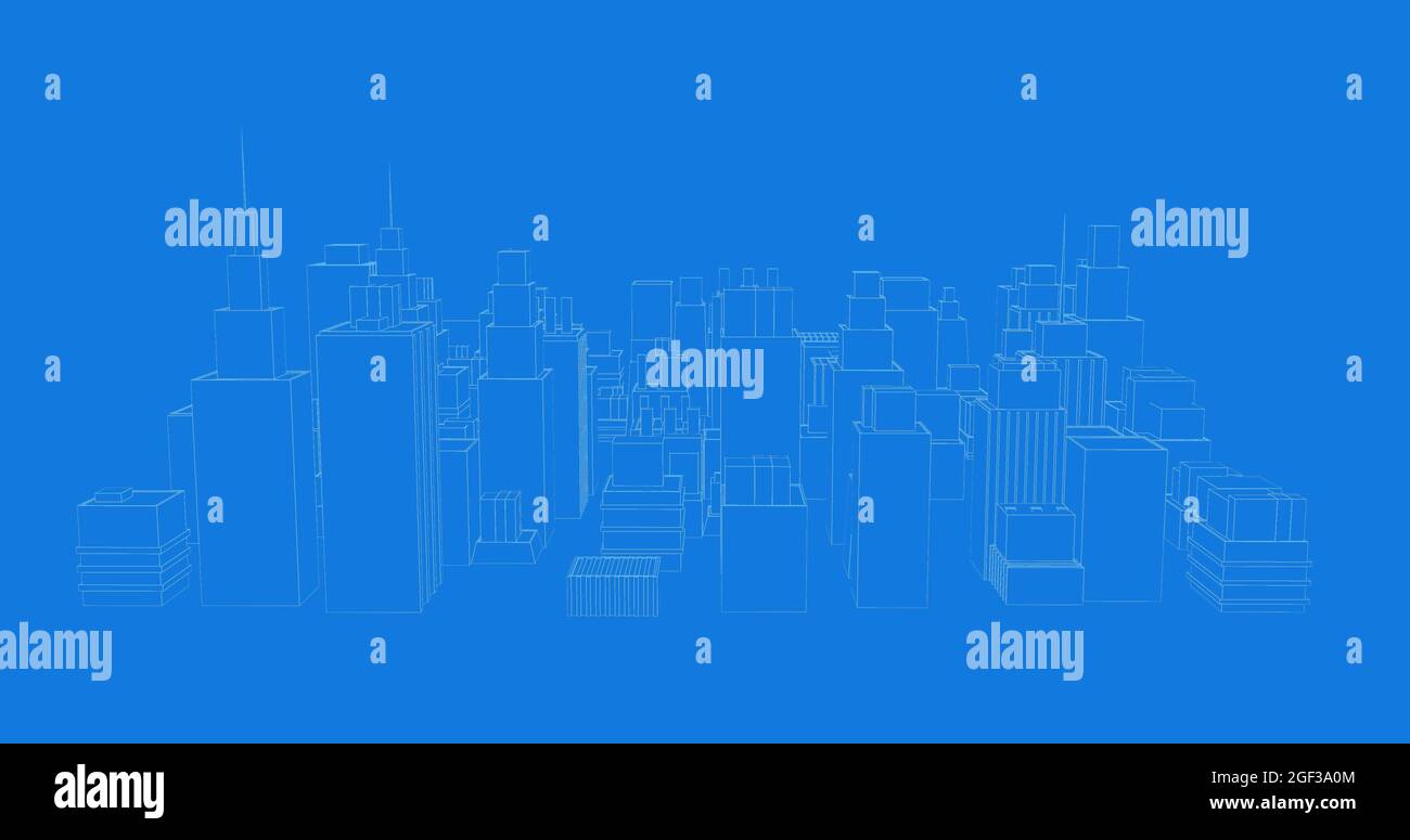 Virtual buildings in a city Stock Photo - Alamy