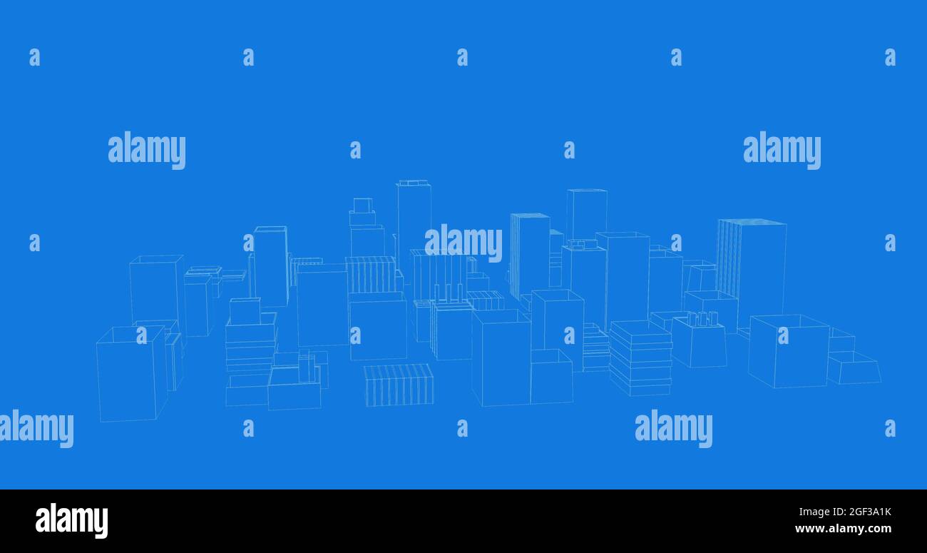Virtual buildings in a city Stock Photo - Alamy