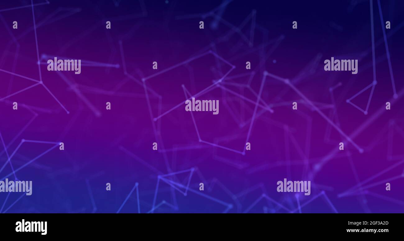 Network of connections against purple background Stock Photo - Alamy