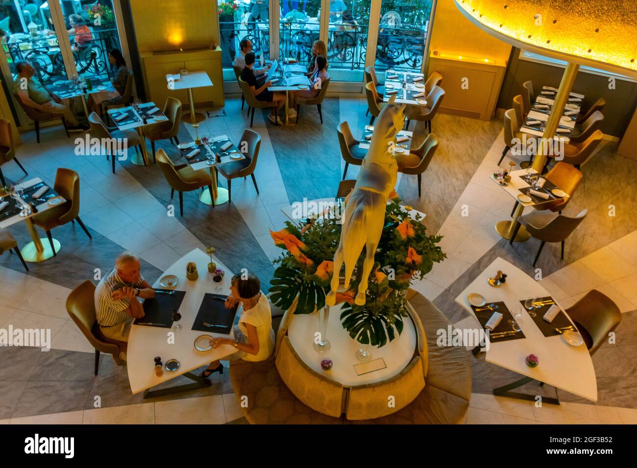 Nice, France, High Angle, Modern Interiors, French Bistro Restaurant ...