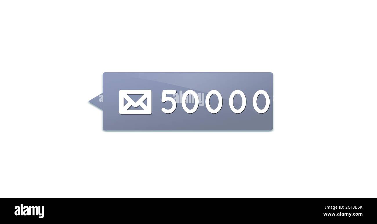 Message icon with increasing numbers 4k Stock Photo - Alamy