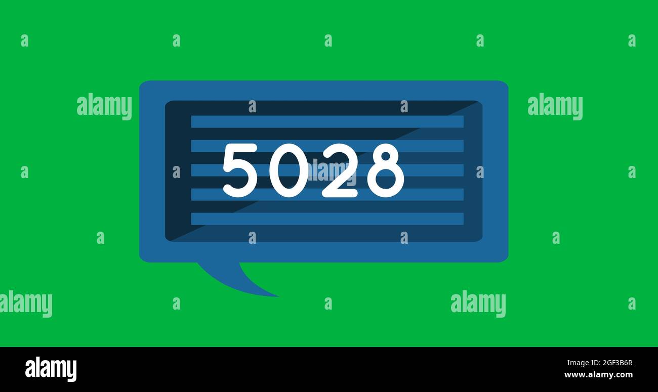 Blue striped chat box with numbers 4k Stock Photo - Alamy