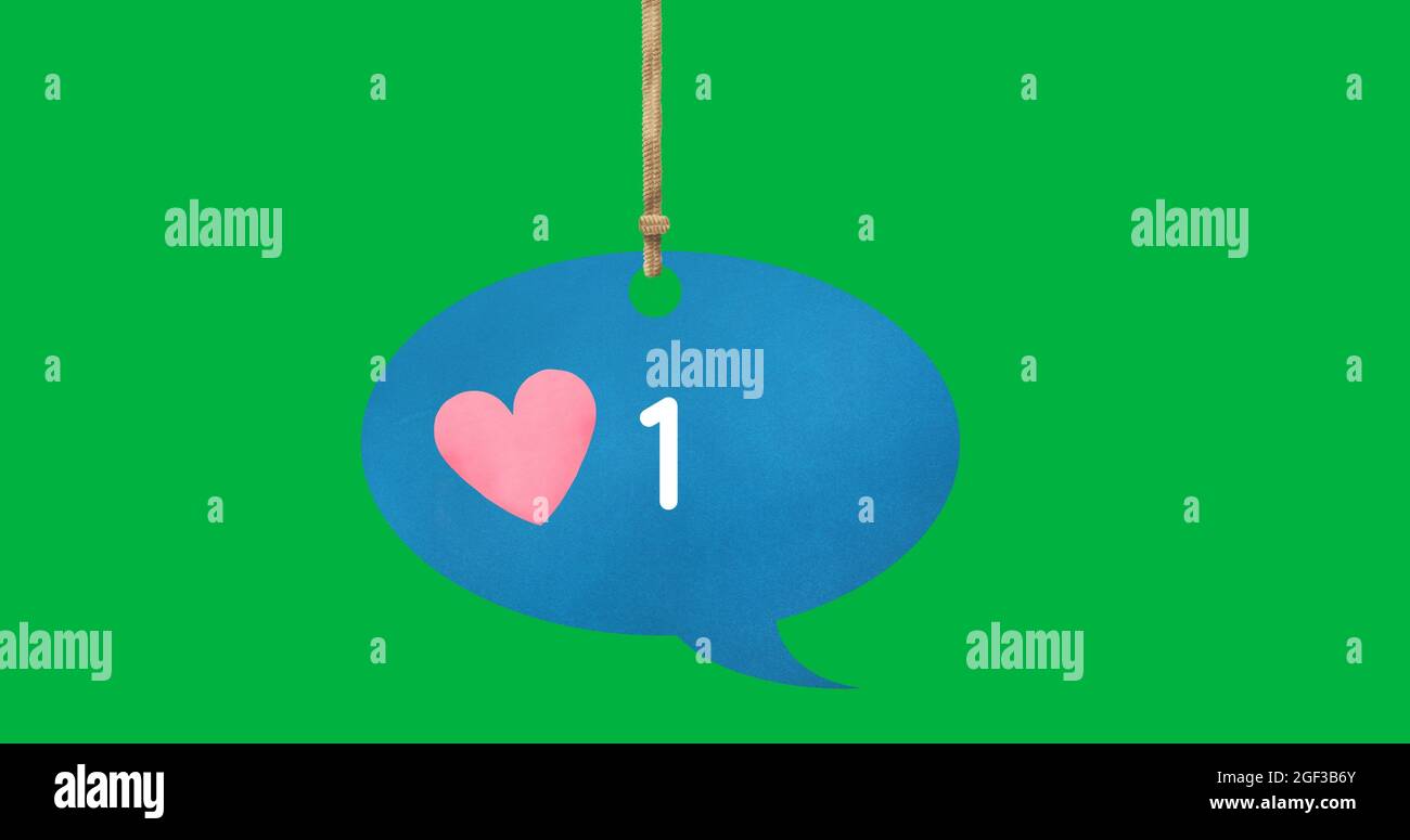Hanging speech bubble with numbers 4k Stock Photo - Alamy