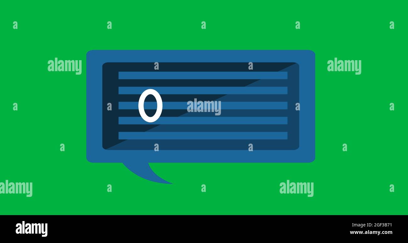 Blue striped chat box with numbers 4k Stock Photo - Alamy