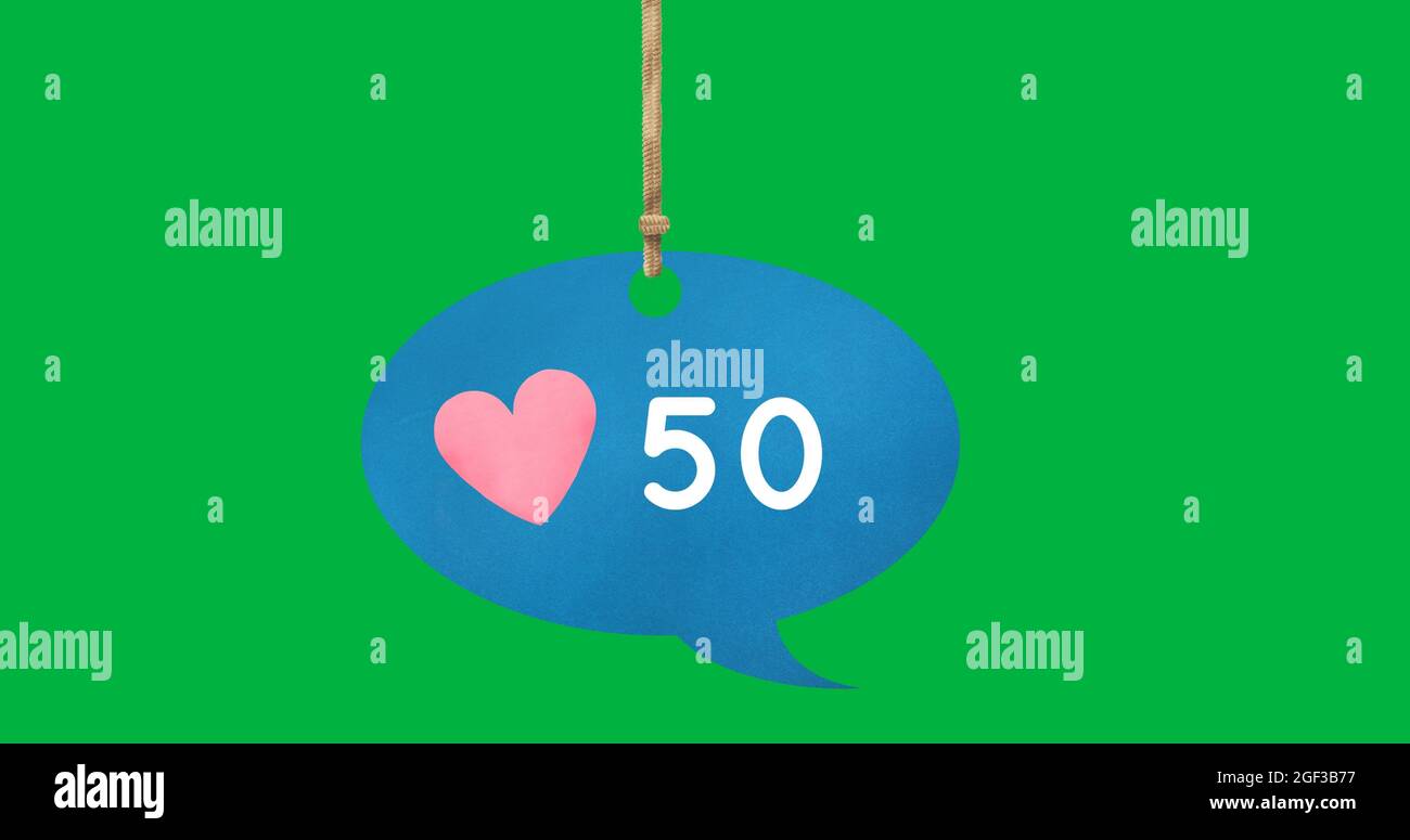 Hanging speech bubble with numbers 4k Stock Photo - Alamy