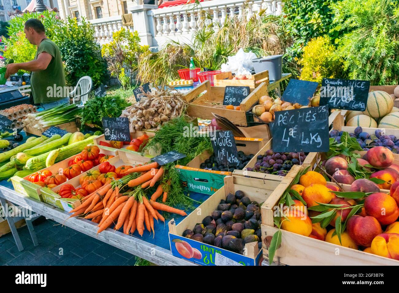Nice, France, Detail, Street Vendor Selling Fresh Vegetables, Outdoor ...