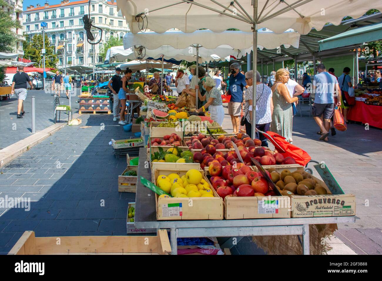 Nice, France, Groupe People Shopping, Outdoor Local French Food Market ...