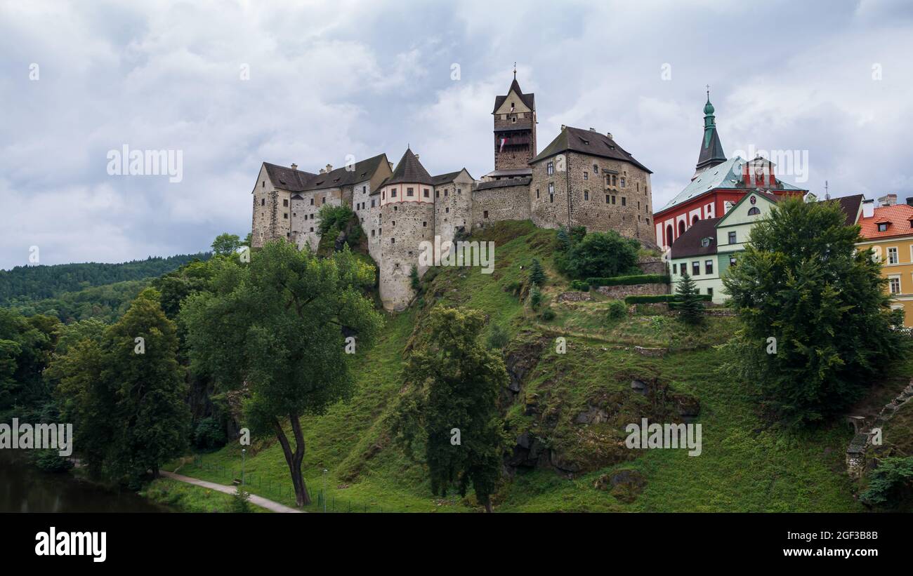 Loket Castle and cloudy sky Stock Photo - Alamy