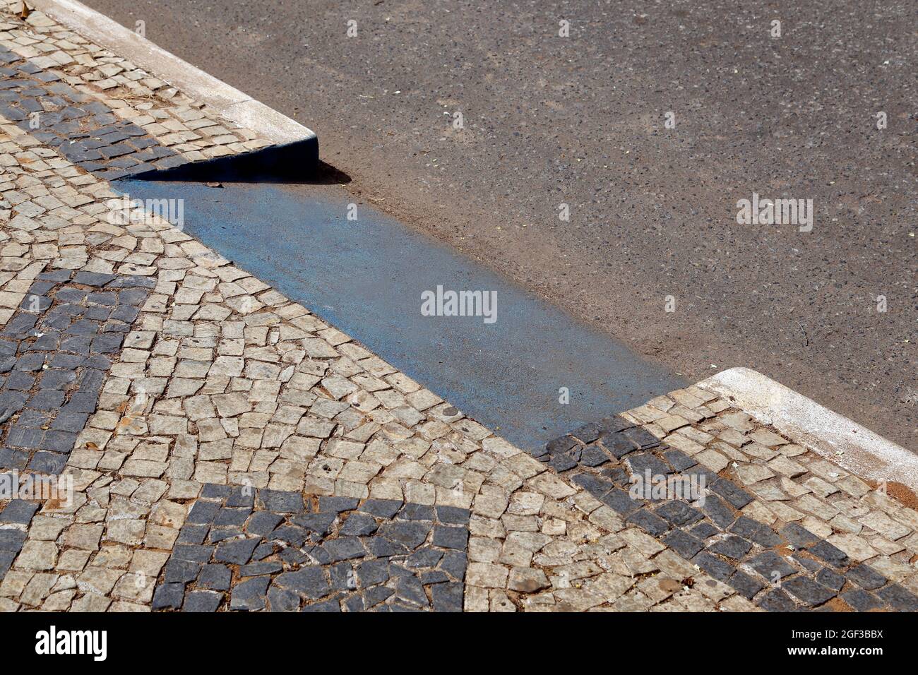 access ramp for wheelchair users in blue design in a city square Stock ...