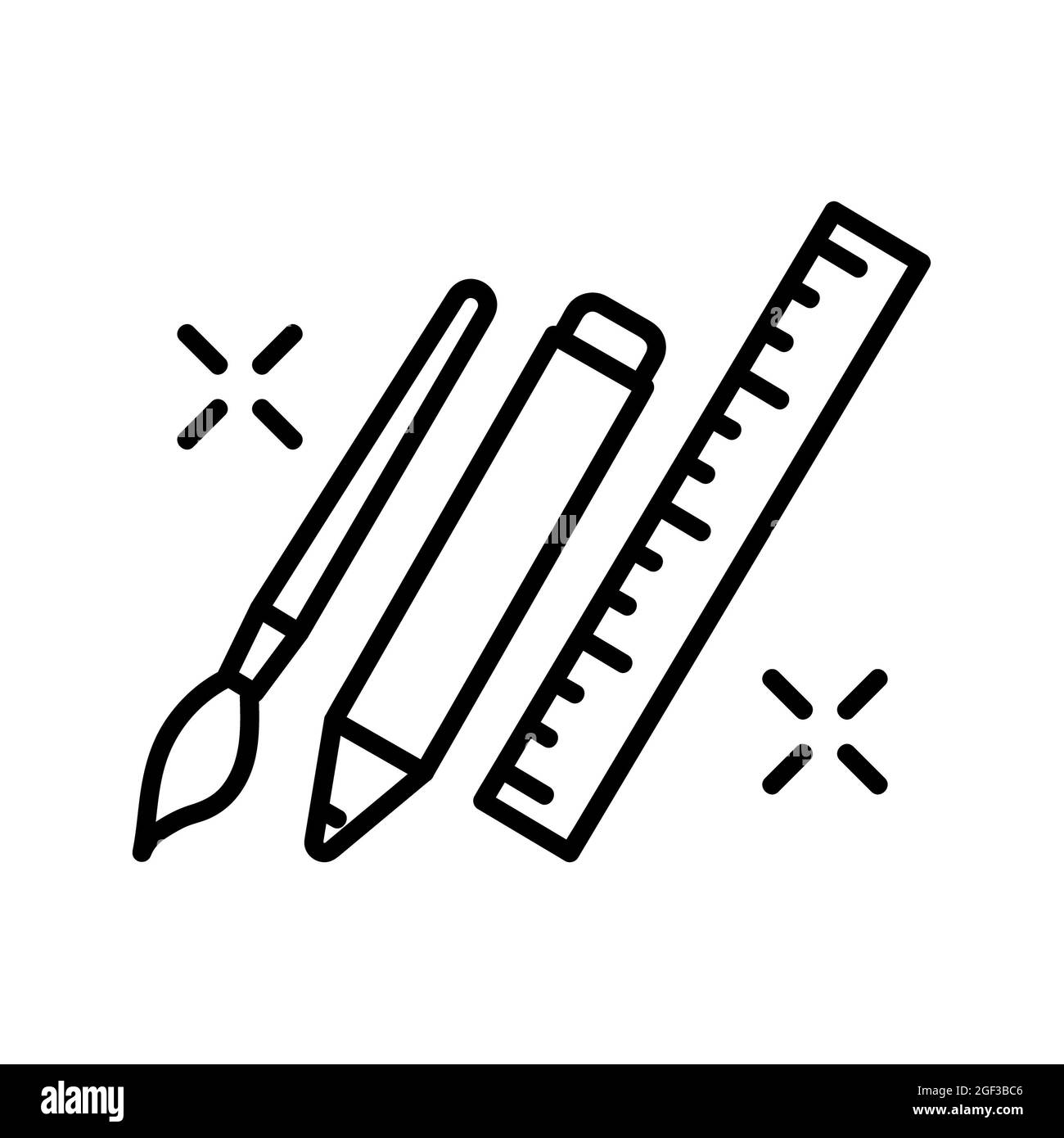 Artist icon. Flat pictogram for web. Line stroke. Simple art symbol ...