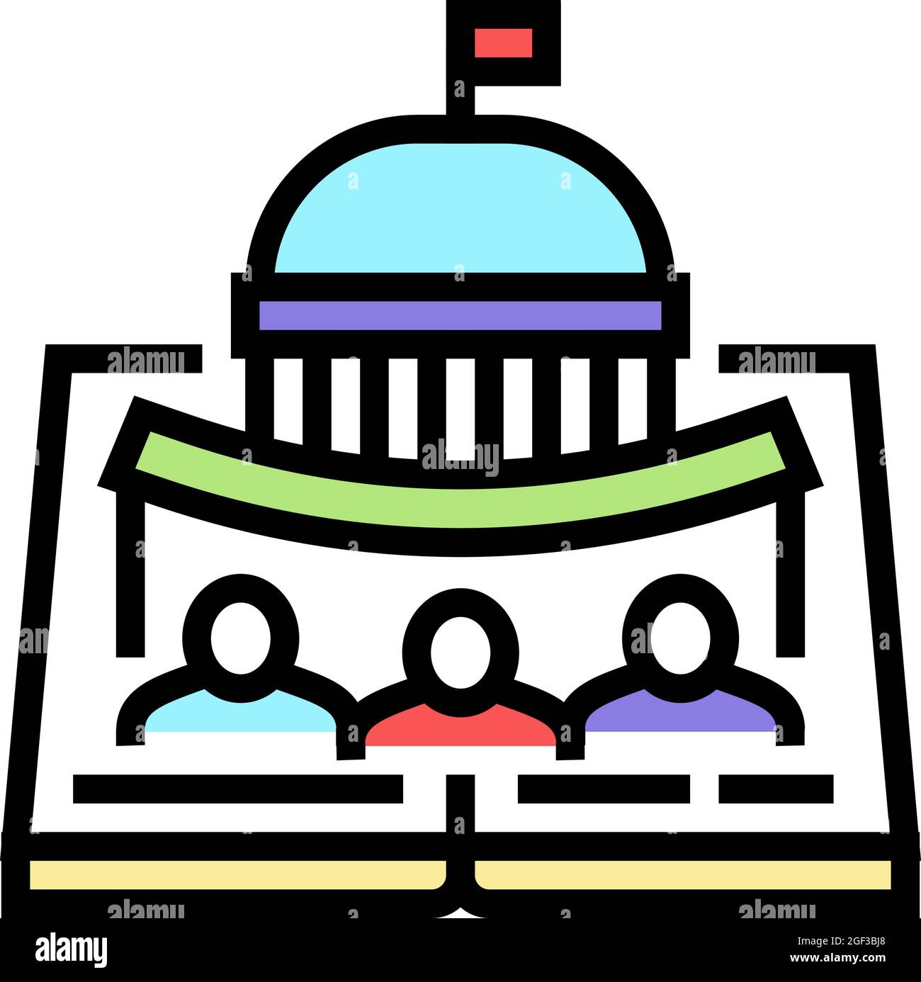 political history color icon vector illustration Stock Vector Image ...