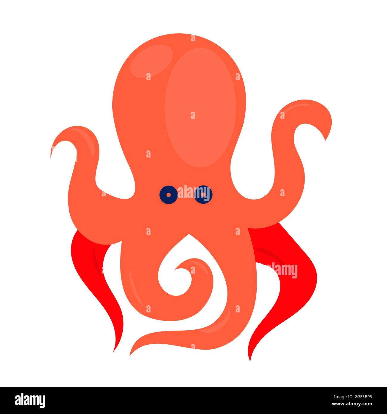 Octopus flat icon. Pictogram for web. Simple symbol isolated on white ...