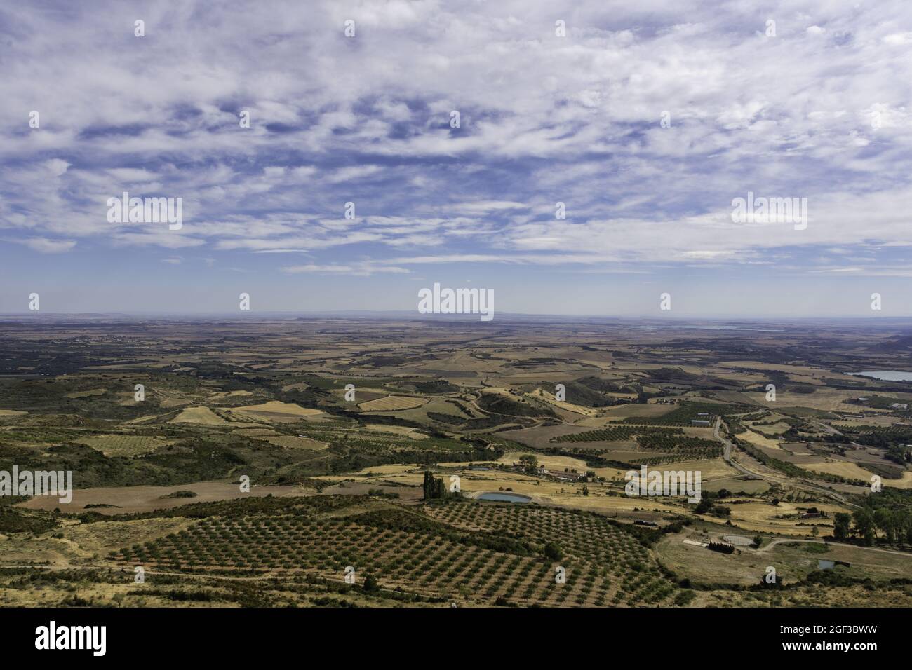 Aerial view of a natural landscape with fields Stock Photo - Alamy