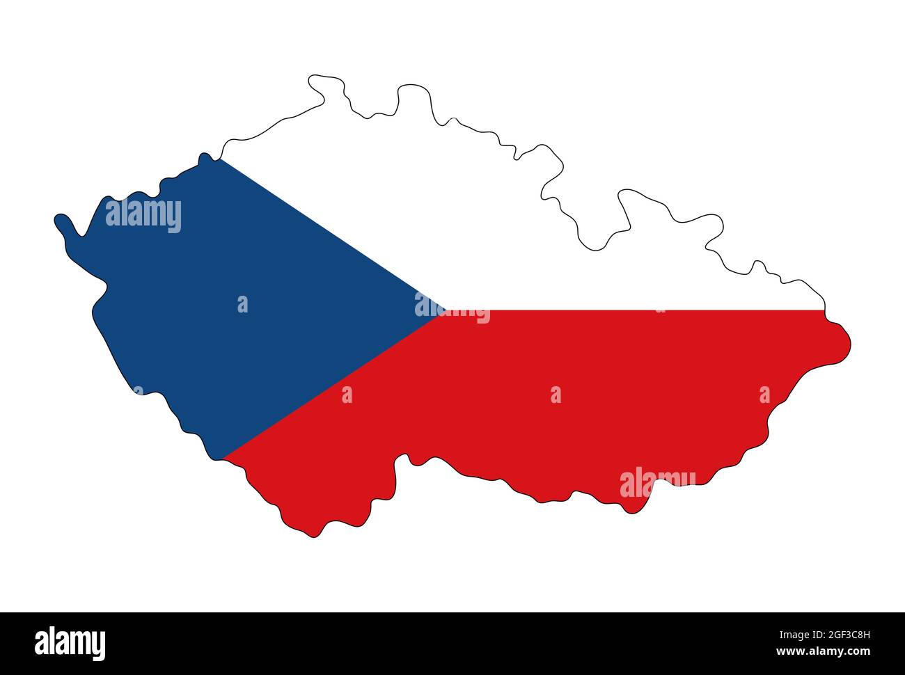Czech Republic Color flag map. Vector illustration of national symbol ...