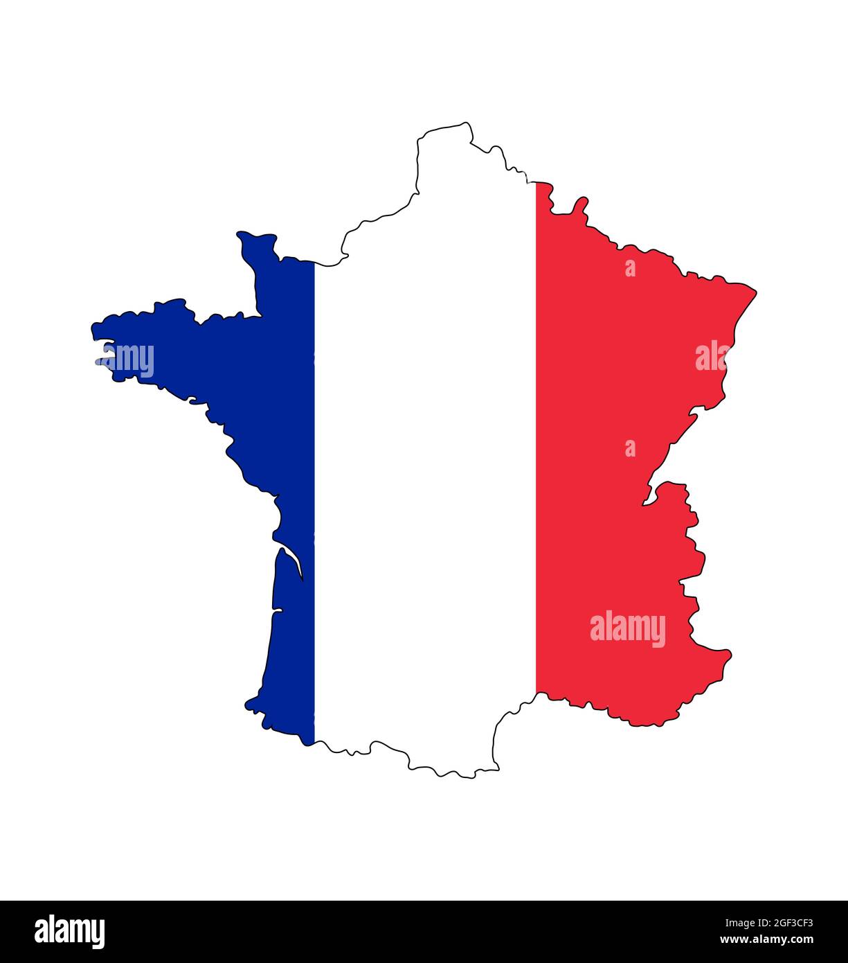 France Color flag map. Vector illustration of national symbol. Graphic ...