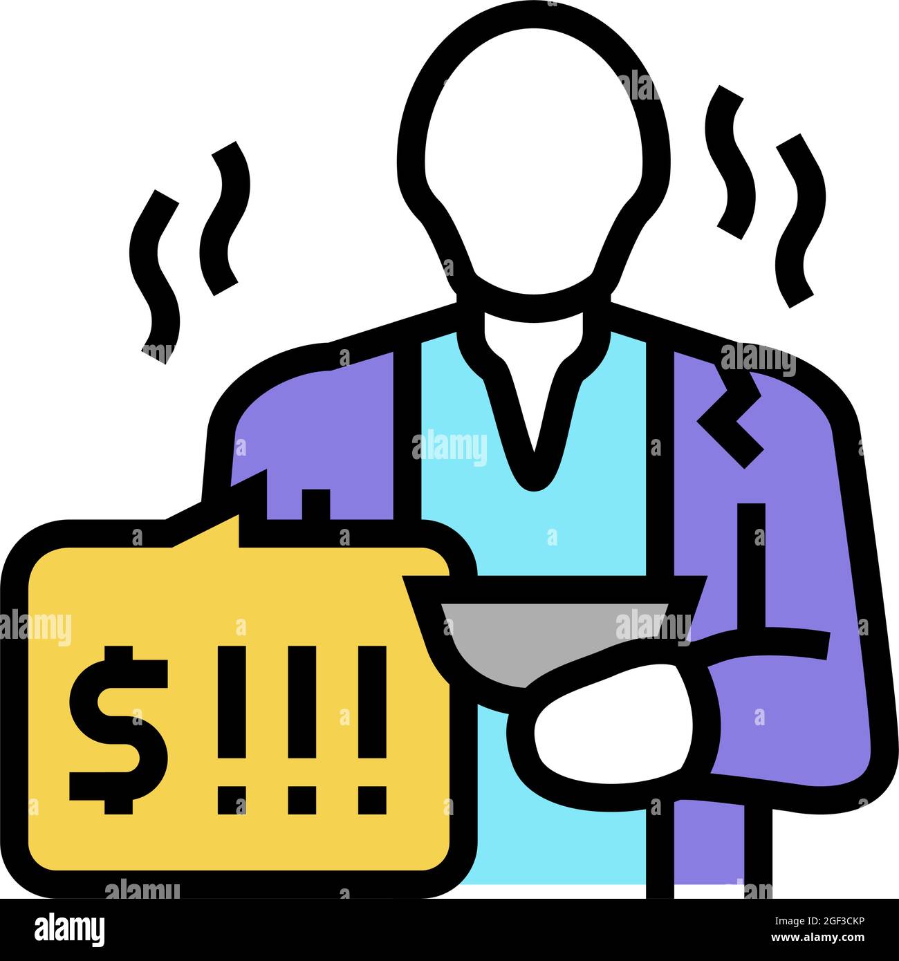 poverty social problem color icon vector illustration Stock Vector ...