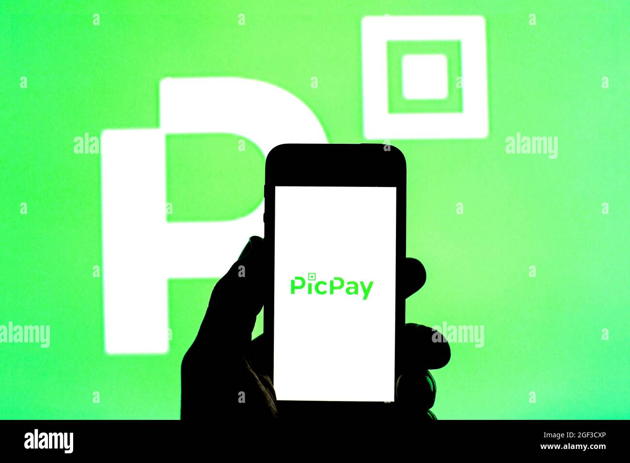 In this photo illustration a PicPay logo seen displayed on a smartphone ...