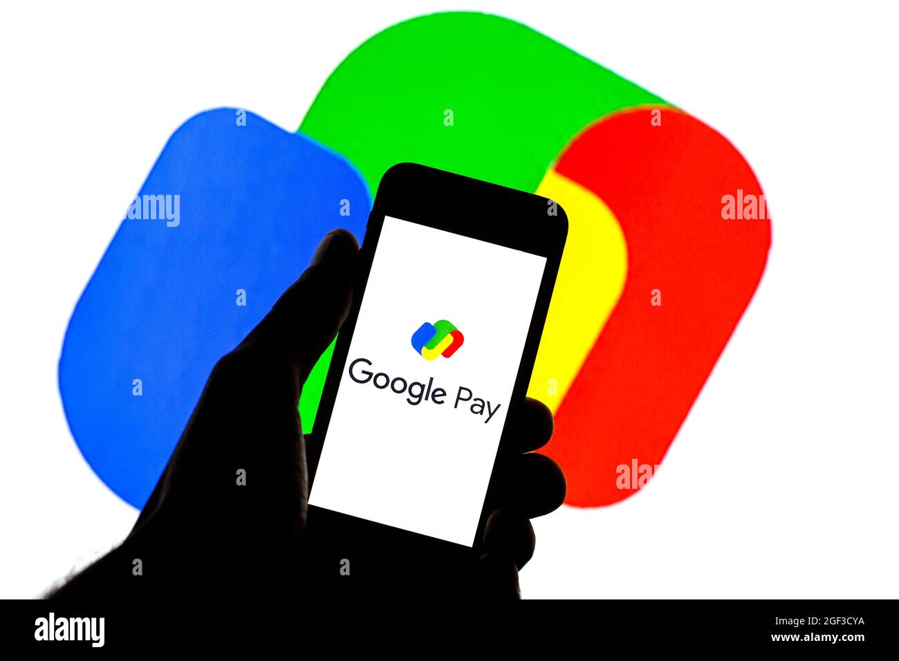 In this photo illustration a Google Pay logo seen displayed on a ...