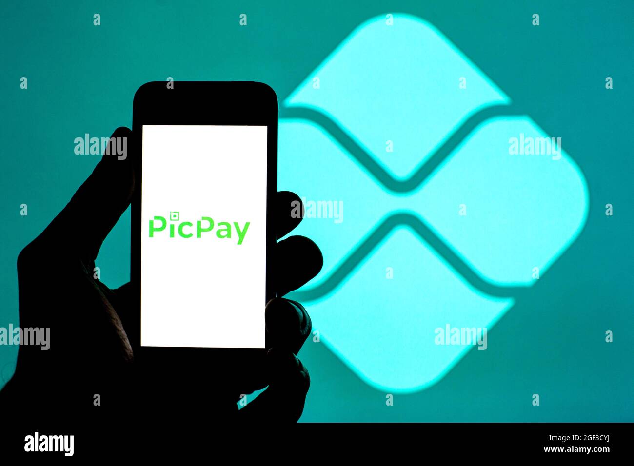 In this photo illustration a PicPay logo seen displayed on a smartphone ...