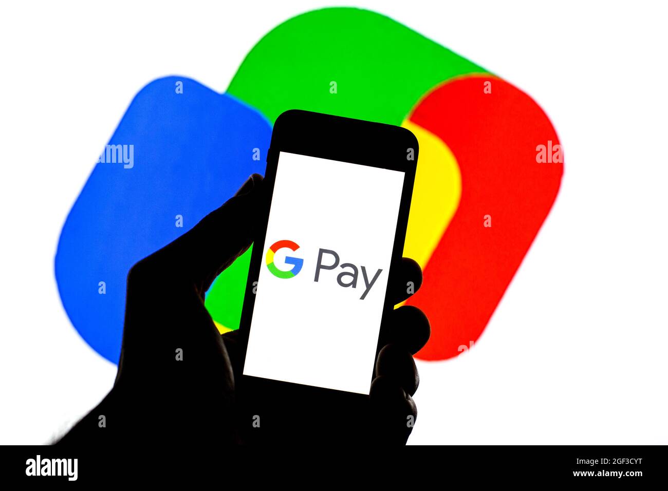 In this photo illustration a Google Pay logo seen displayed on a ...