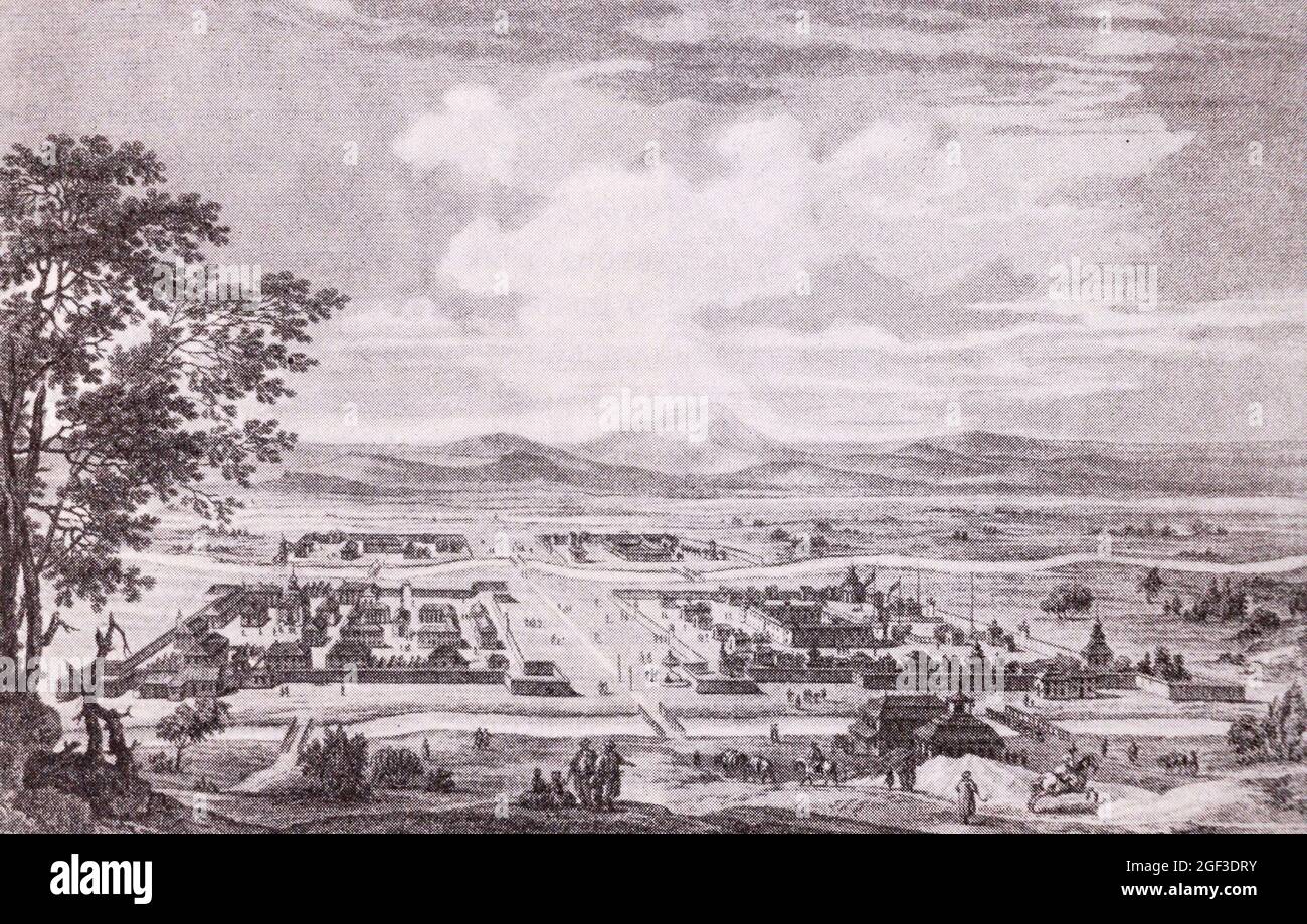 Kyakhta. The engraving of the 18th century Stock Photo - Alamy