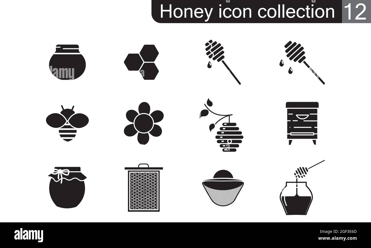 Honey flat icon set. Collection of high quality symbols for web design, mobile app. Honey vector ...
