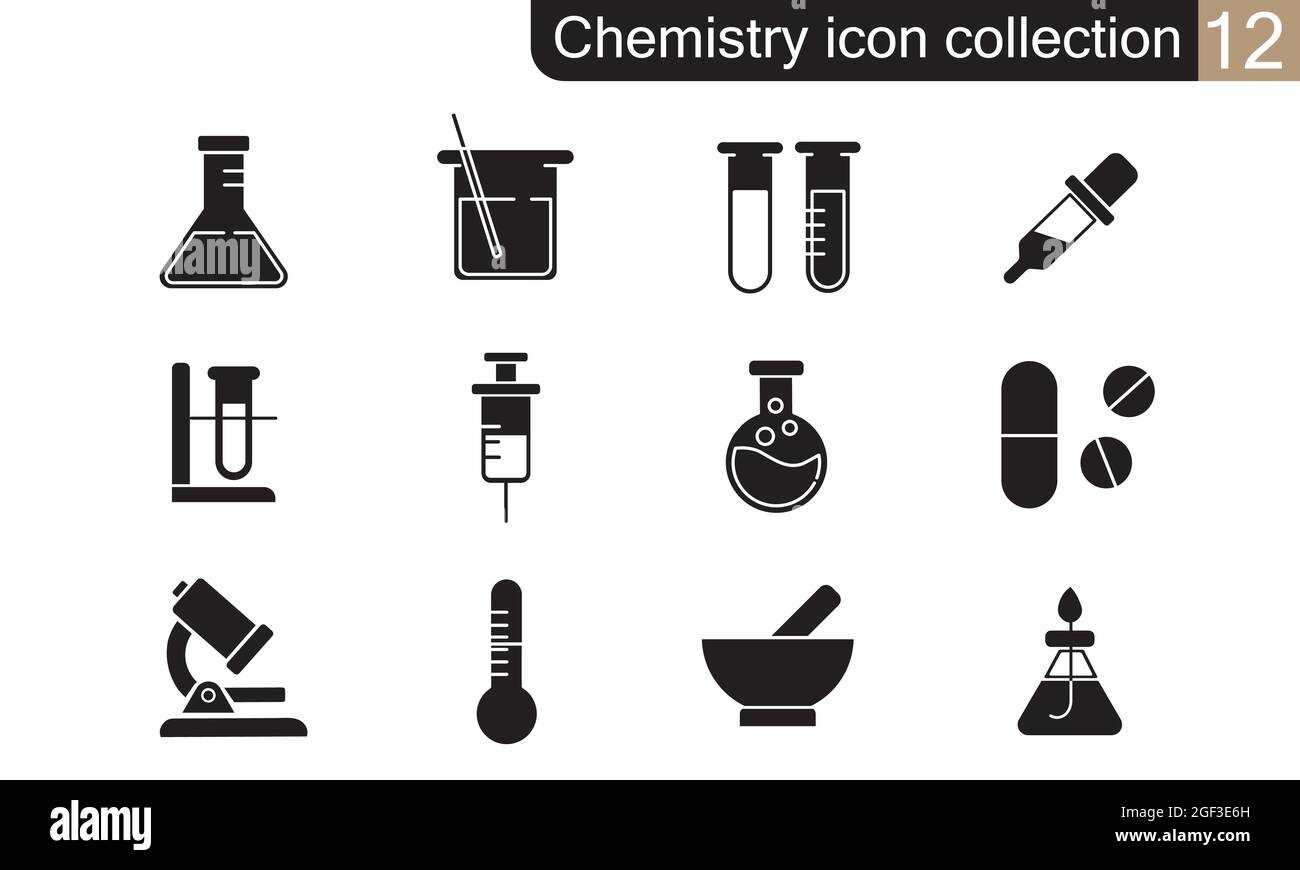 Chemistry icon set. Simple set of chemistry vector icons for web design ...