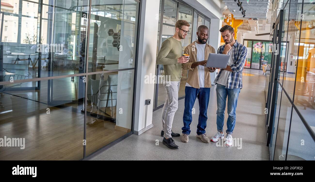 Workers having rest after hard-working day on job Stock Photo - Alamy
