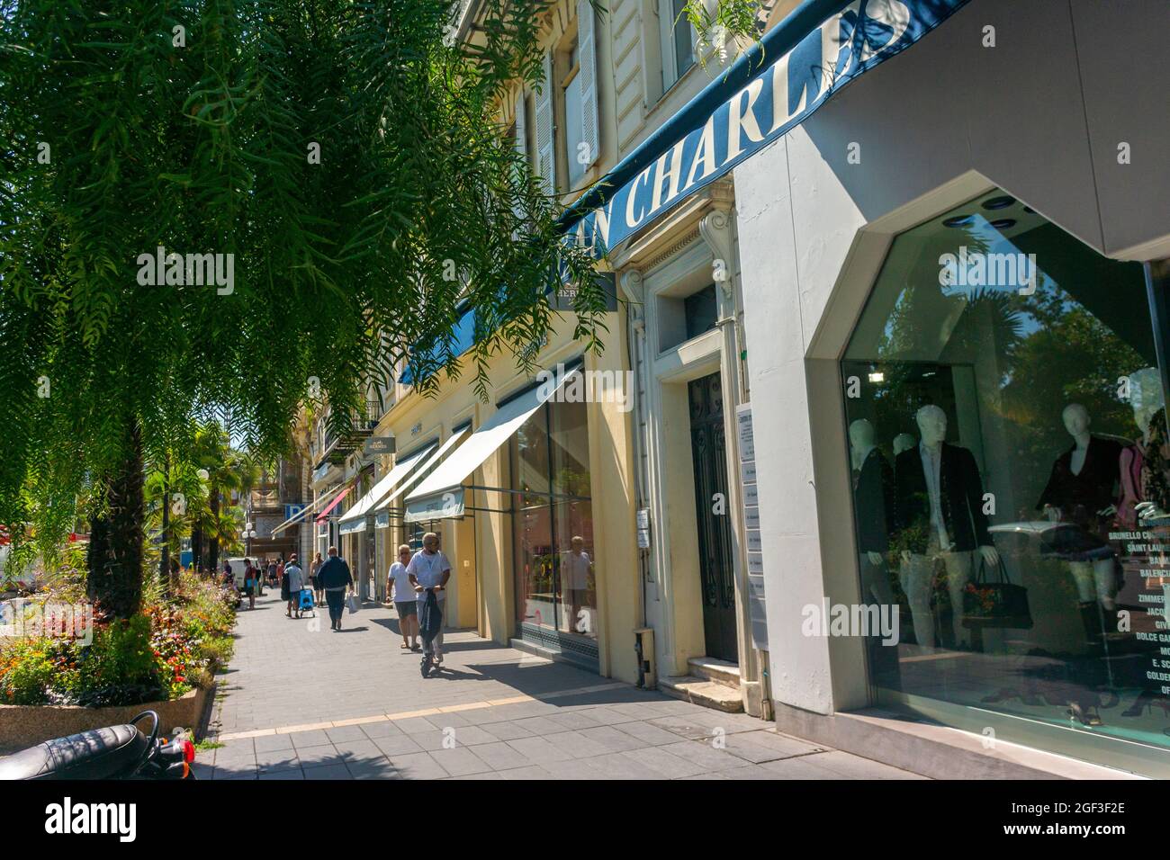 Nice, France, People Walking, Street Scenes, Luxury Shops, store fronts ...