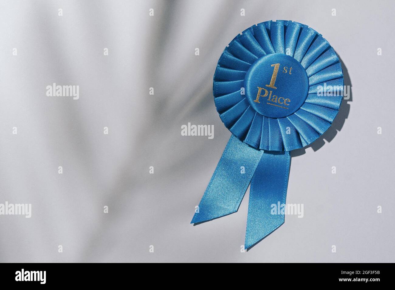 Winner success trending concept. One rosette on a grey background and ...