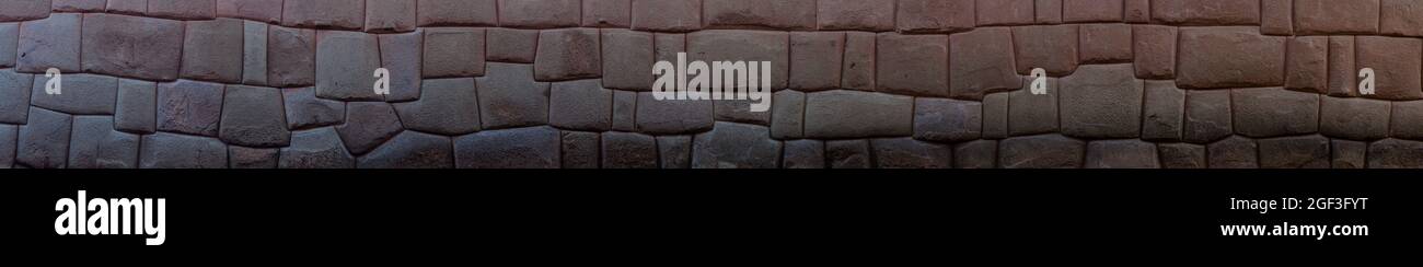 Detail of Inca's perfect stonework. Wall of former palace of Inca Roca ...