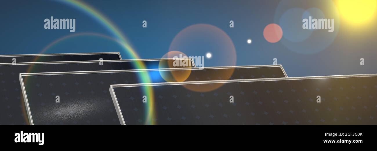 Illustration of photovoltaics, solar energy background Stock Photo - Alamy