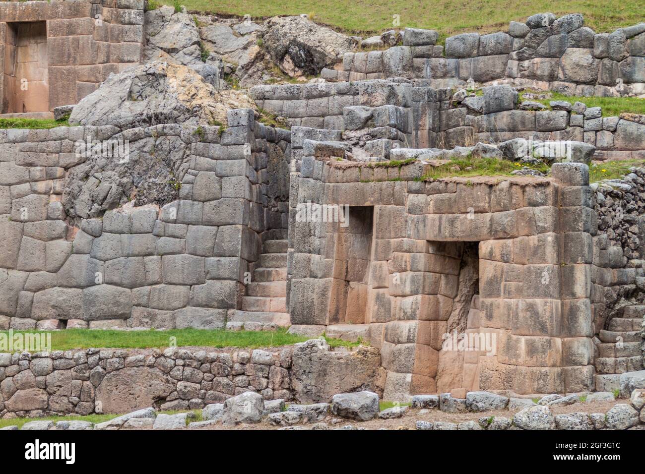 Ruins of Inca's ceremonial stone bath Tambomachay near Cuzco, Peru ...