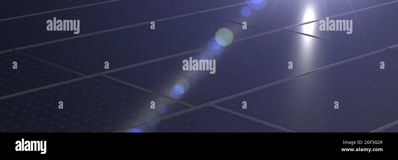 Illustration of solar panels with sunlight Stock Photo - Alamy