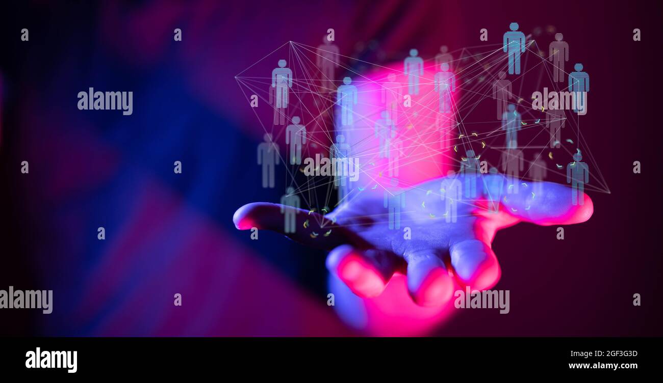 Abstract networking background, conference team digital connection ...