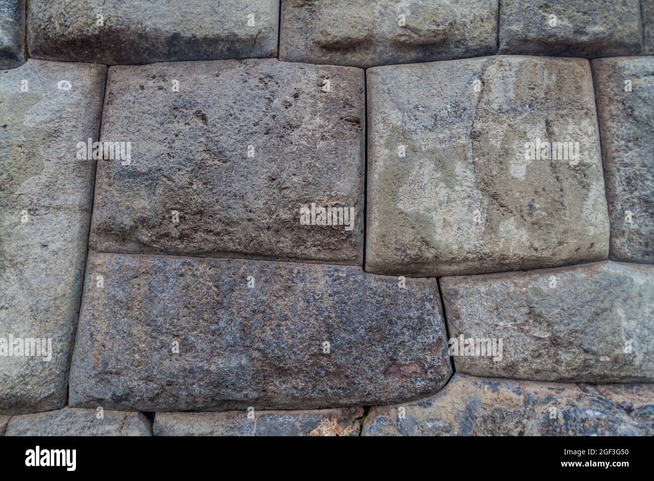 Detail of Inca's perfect stonework at Sacsaywaman near Cuzco, Peru ...