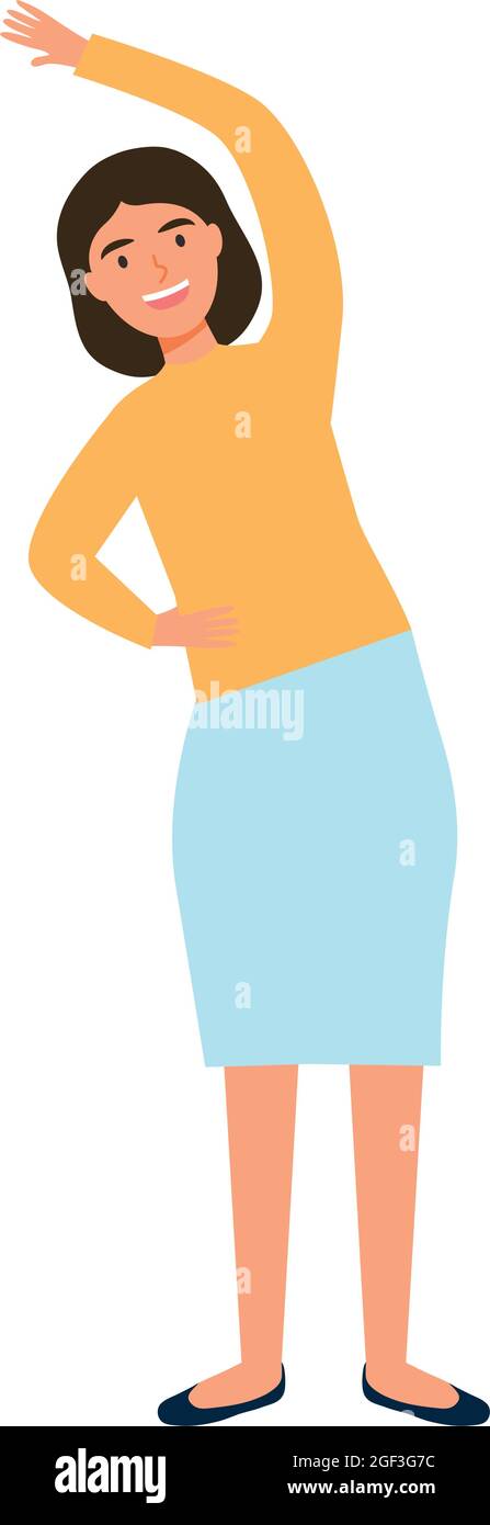 Business woman office stretching Stock Vector Images - Alamy