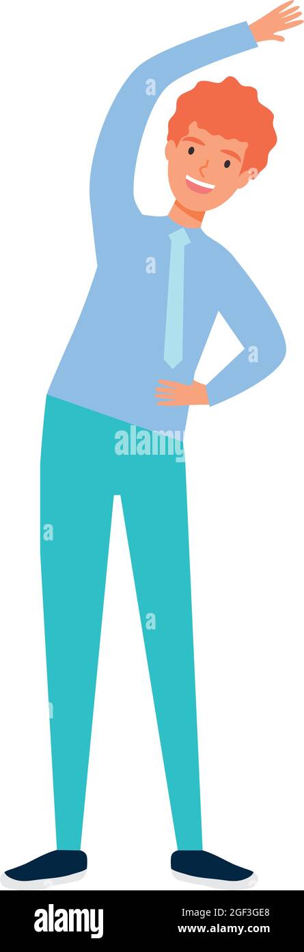 cartoon businessman standing and stretching Stock Vector Image & Art ...