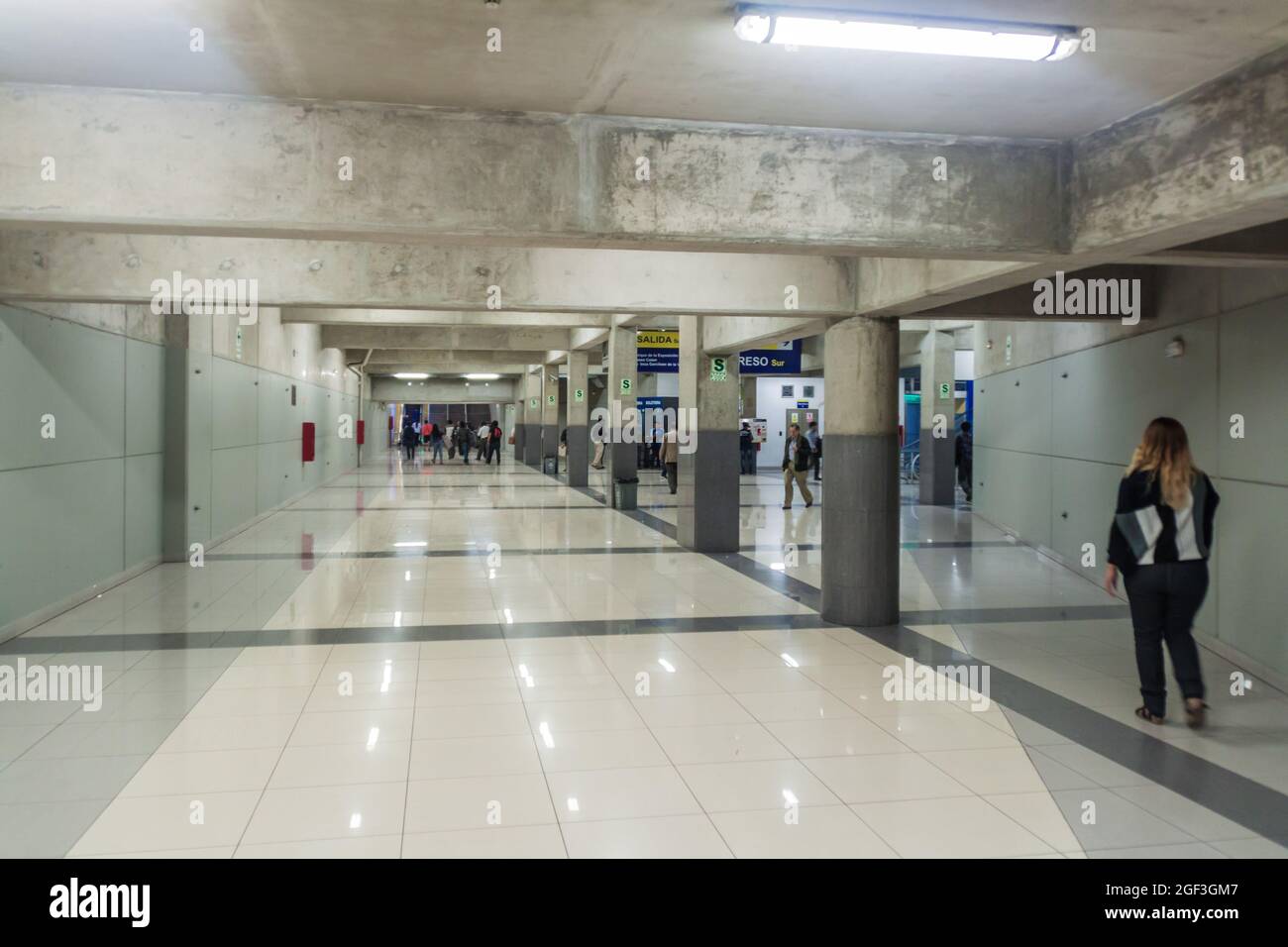 LIMA, PERU - JUNE 4, 2015: Corridor of Estacion Central (Central ...