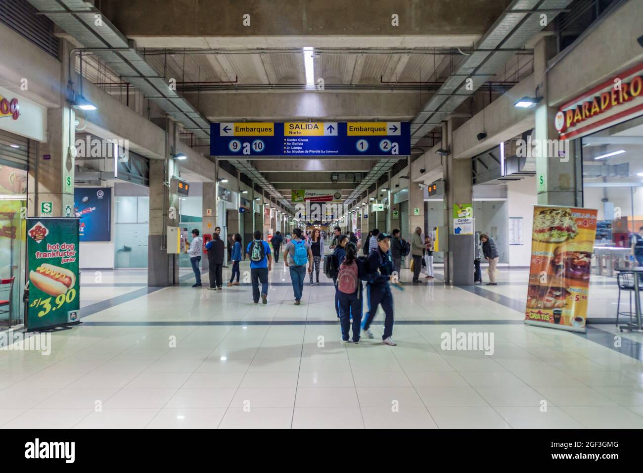 LIMA, PERU - JUNE 4, 2015: Corridor of Estacion Central (Central ...