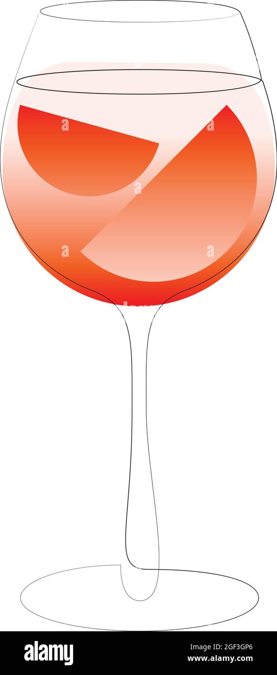 Minimal line vector illustration of an aperol spritz glass Stock Vector ...