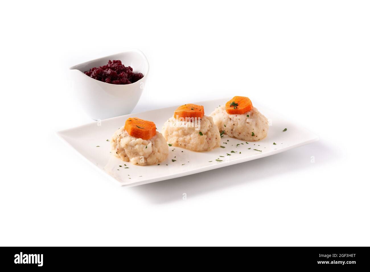 Traditional Jewish gefilte fish isolated on white background Stock ...