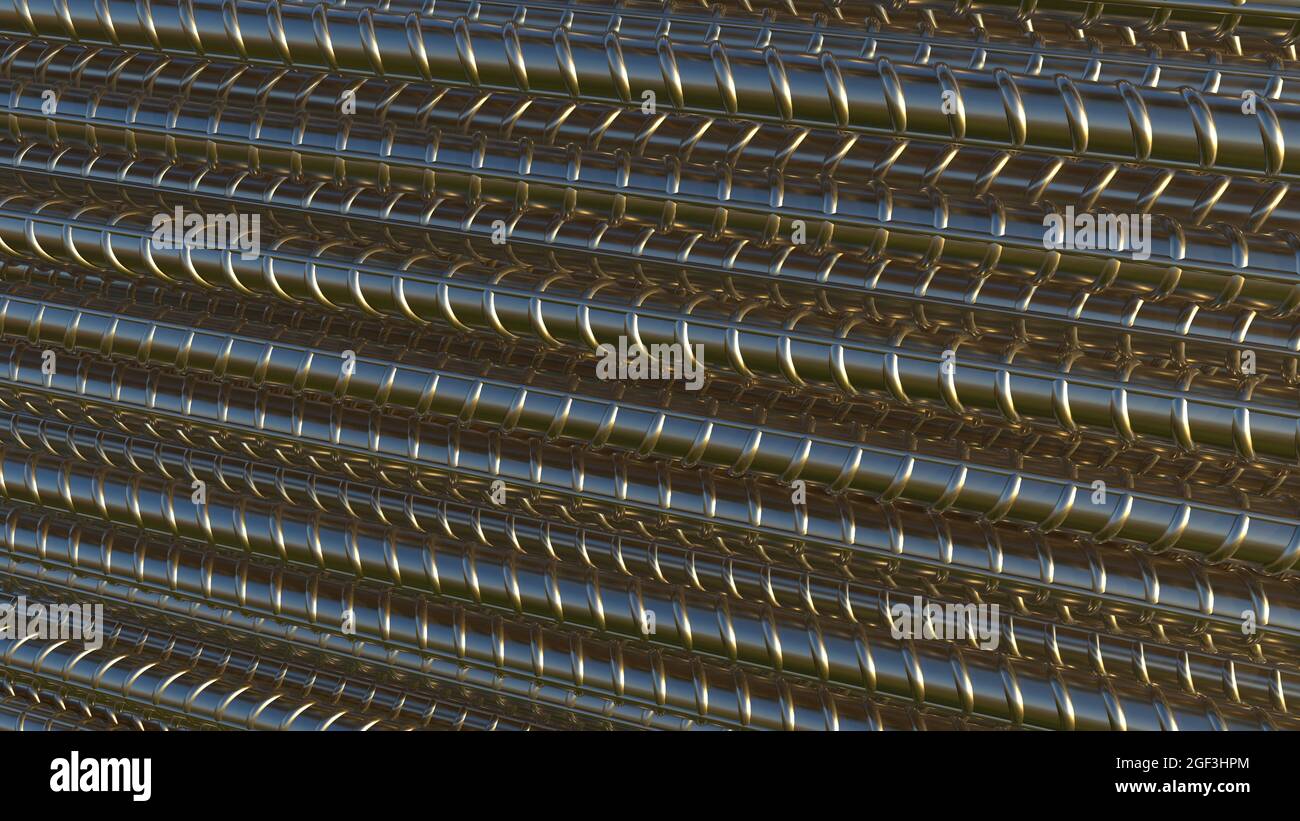 steel rebar background - isolated concept industrial 3D rendering Stock ...