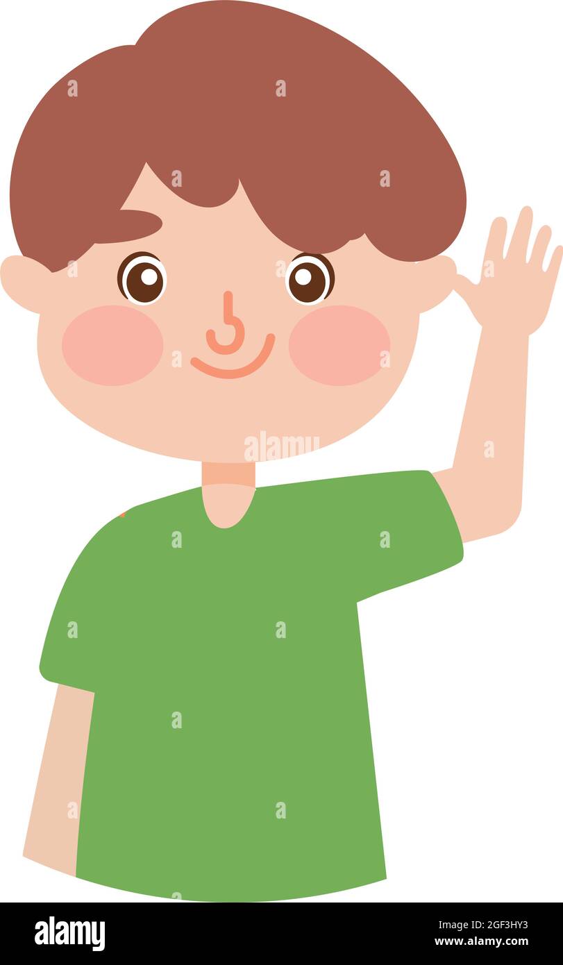 cartoon boy smiling and waving Stock Vector Image & Art - Alamy