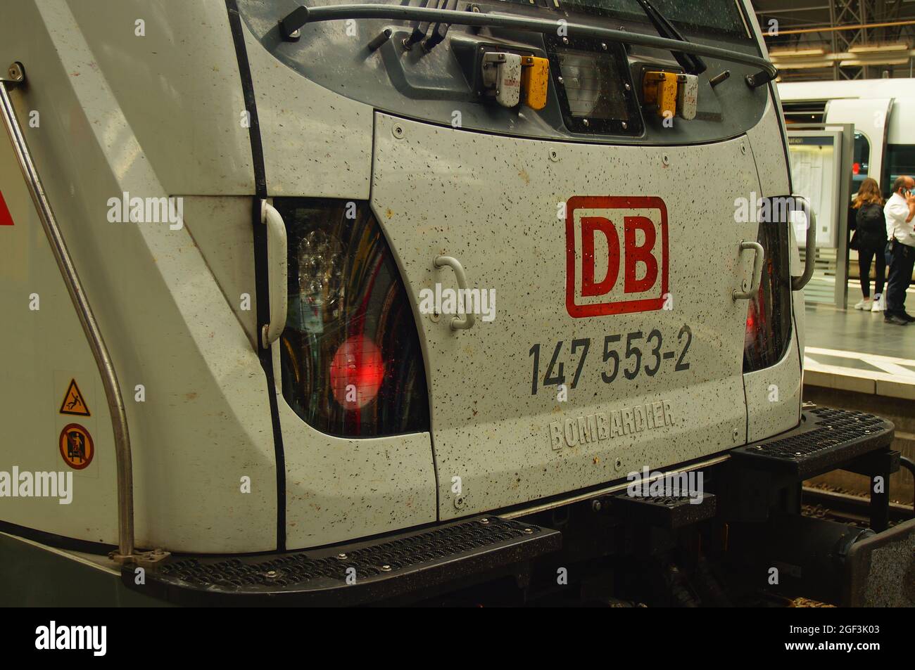 FRANKFURT, GERMANY - Aug 20, 2021: Front detail of a Bombardier TRAXX ...